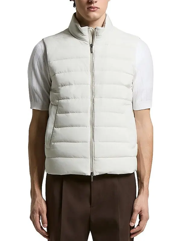 Peserico Lightweight Quilted Down Vest - Shell Beige