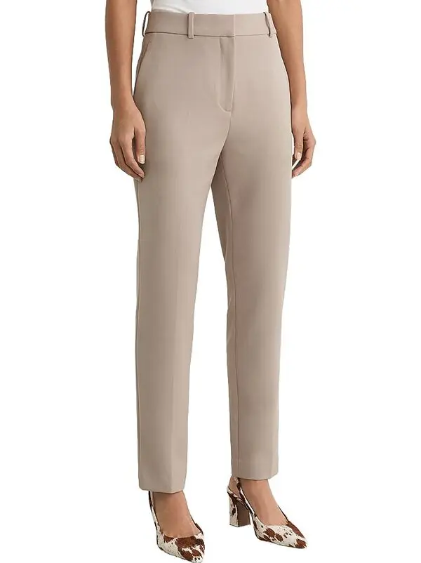 REISS Gabi Slim Fit Trousers - Stone Neutral