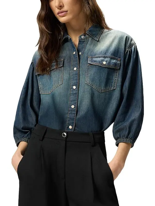Pinko Danae Light Denim Fluid Blouse - Pjc