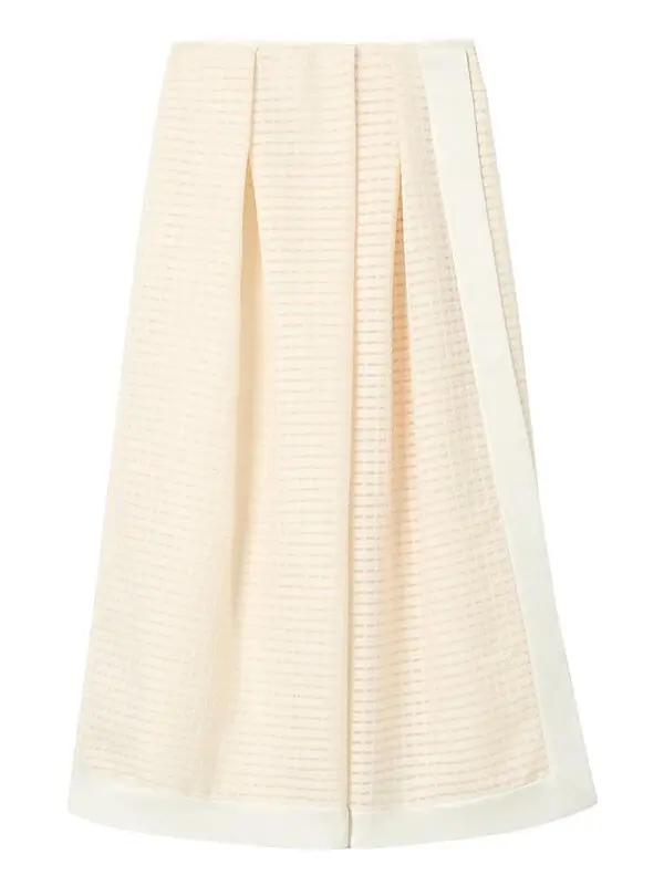 Emporio Armani Vichy 3d Jacquard Midi Skirt - Vanilla