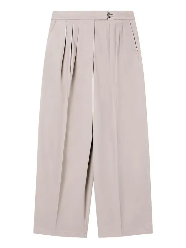 Emporio Armani Wide Leg Pleated Pants - Solid Light