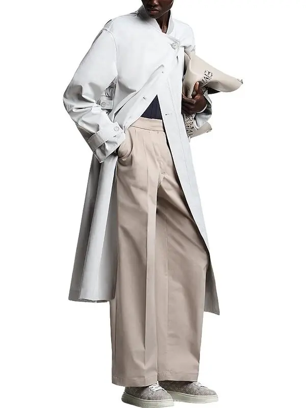 Emporio Armani Wide Leg Pleated Pants - Solid Light