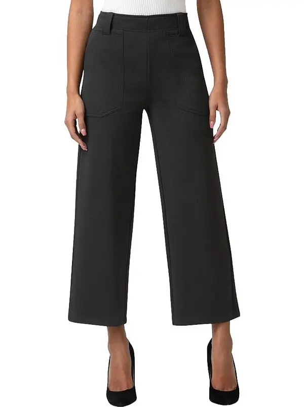 Hue Cropped Wide Leg Pants - Black