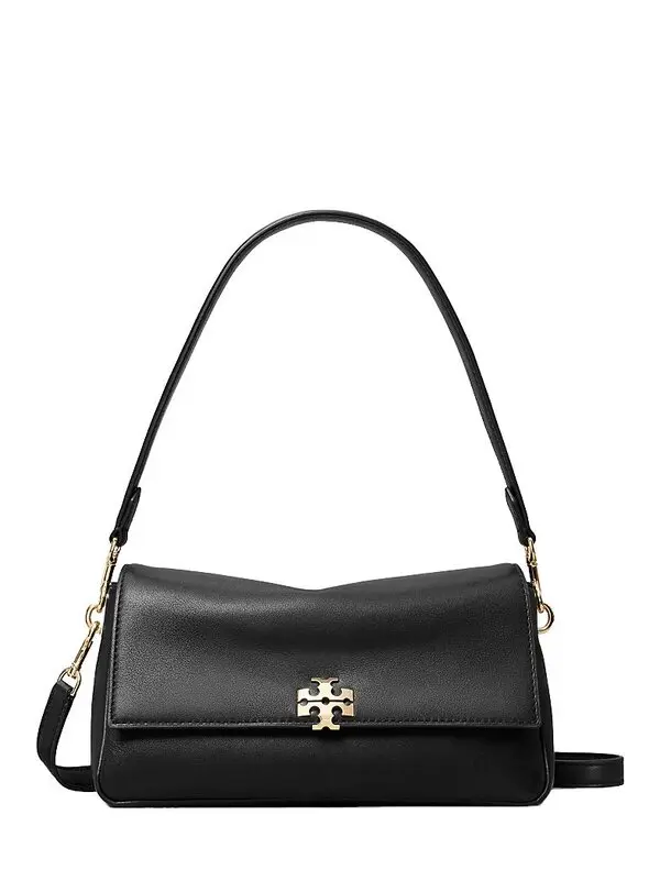 Tory Burch Charlie Small Leather Shoulder Bag - Black