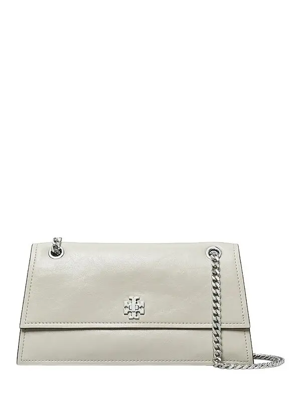 Tory Burch Kira Turlock Mini Leather Shoulder Bag - Ash Cloud