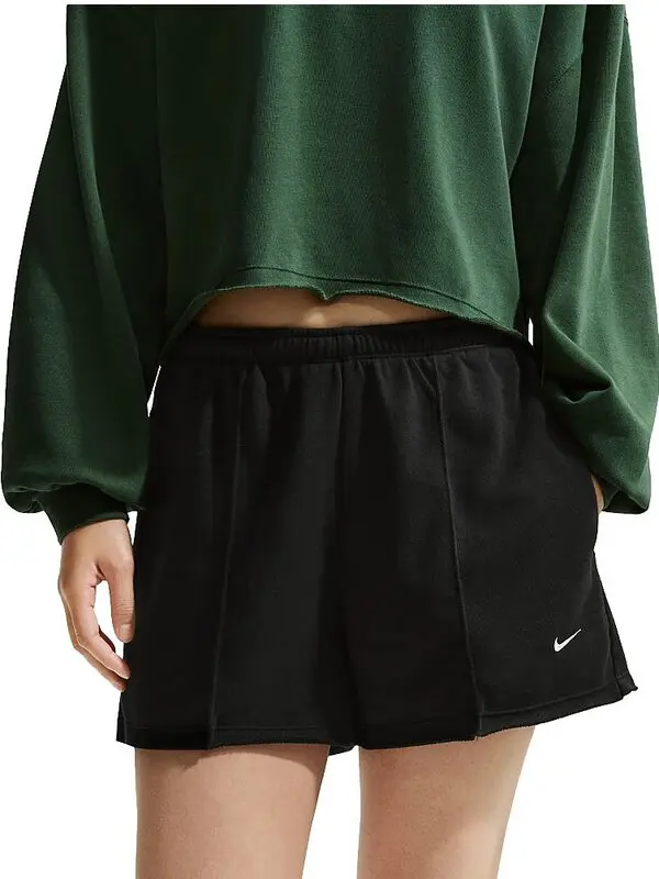Nike Mid-rise French Terry Shorts - Black/sail