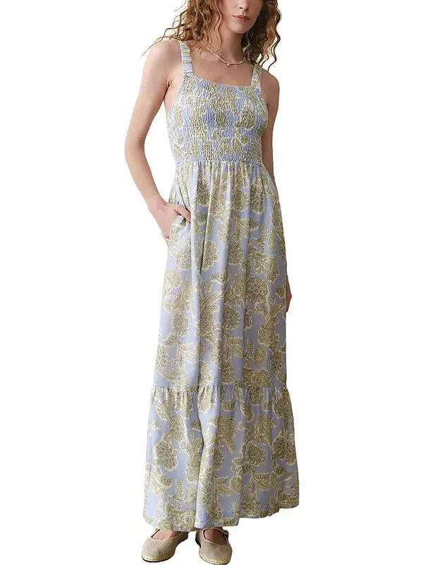Marine Layer Selene Maxi Dress - Blue Print