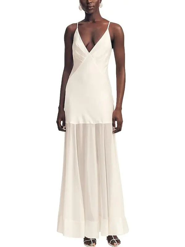 Shona Joy Moraya Plunge Maxi Dress - Ivory