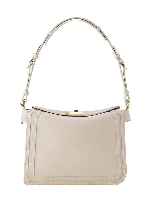 LANVIN Small Asymmetrical Leather Bag - Plaster