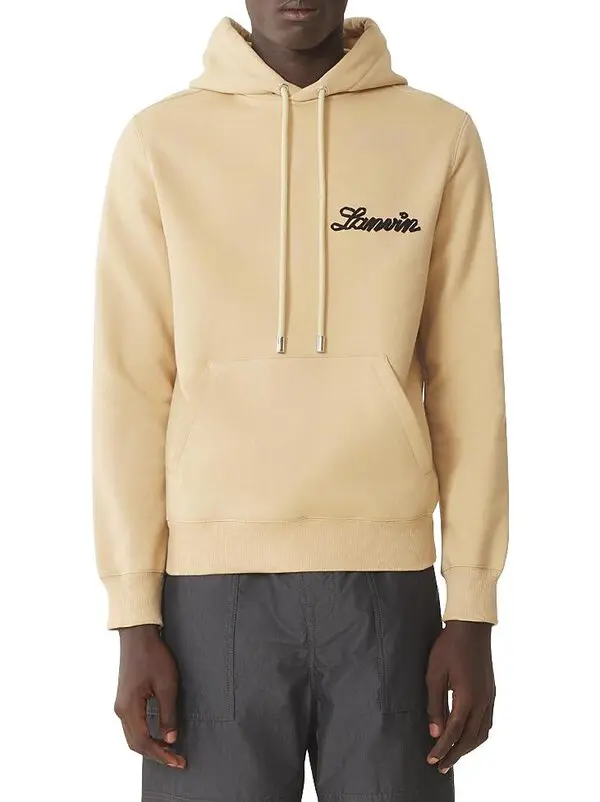 LANVIN Ribbon Logo Hoodie - Sand Tone