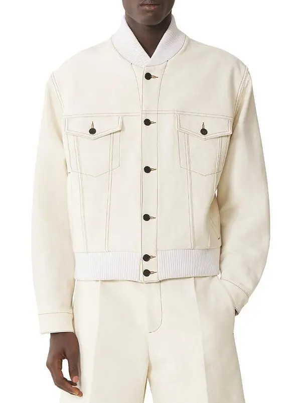 LANVIN Denim Teddy Jacket - White And Beige.