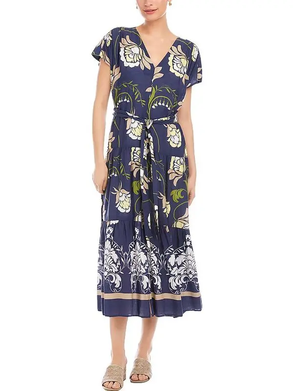 Fifteen Twenty Kristine Tiered Midi Dress - Print