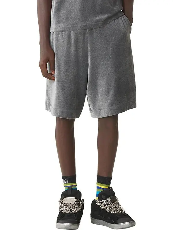 LANVIN Velvet Bermuda Shorts - Dark Grey
