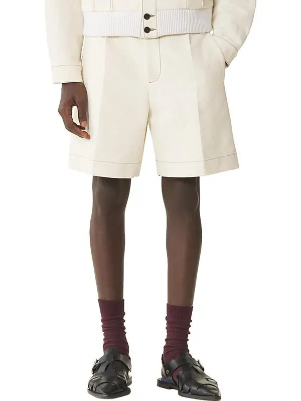 LANVIN Relaxed High-waisted Denim Shorts - White.