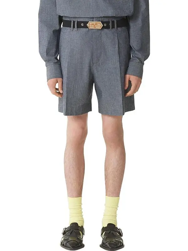 LANVIN Chambray Shorts - Navy Blue