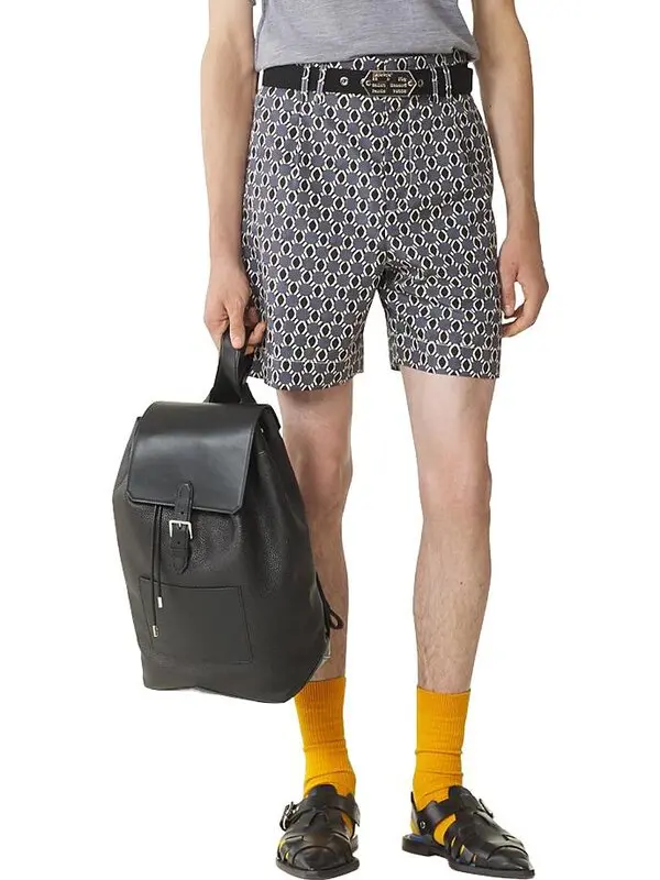 LANVIN Printed Cotton Shorts - Storm/black.