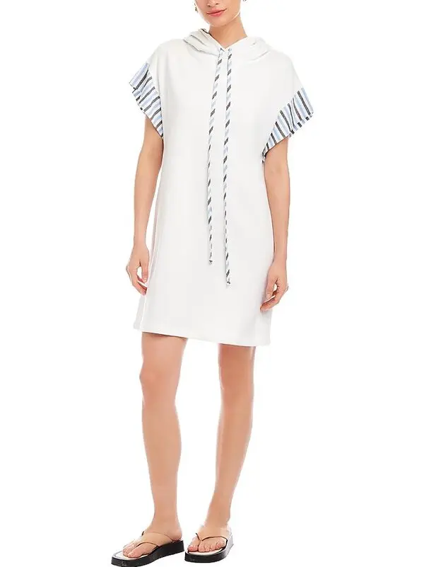 Fifteen Twenty Dayna Contrast Hoodie Dress - Off White
