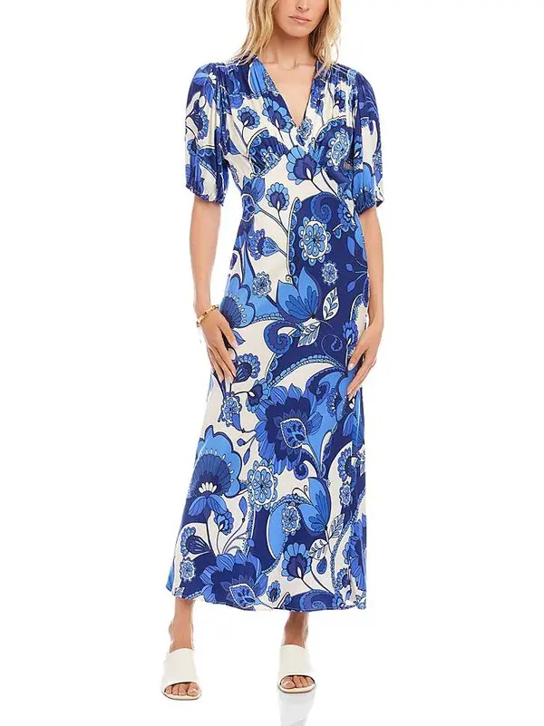 Karen Kane Puff Sleeve Bias Dress - Print
