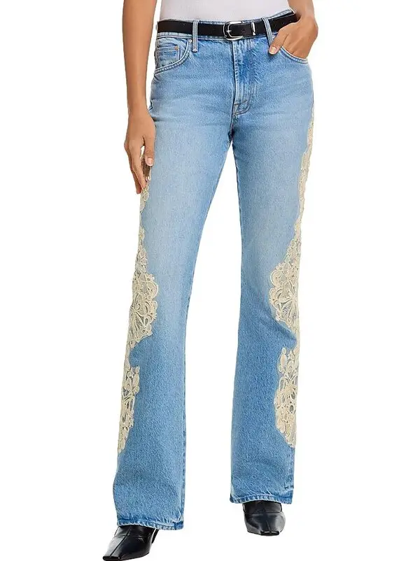 MOTHER The Chomp Heel High Rise Bootcut Jeans - Wish Bone