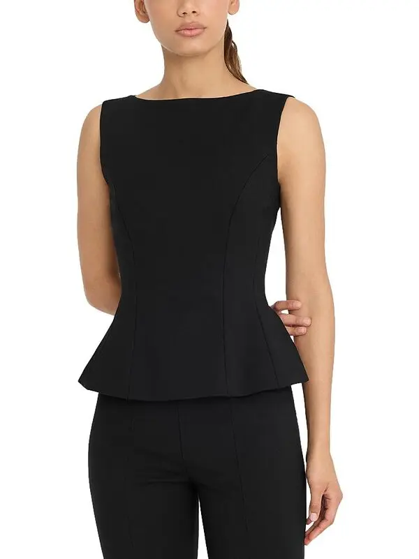 Good American Ponte Straight Neck Top - Black