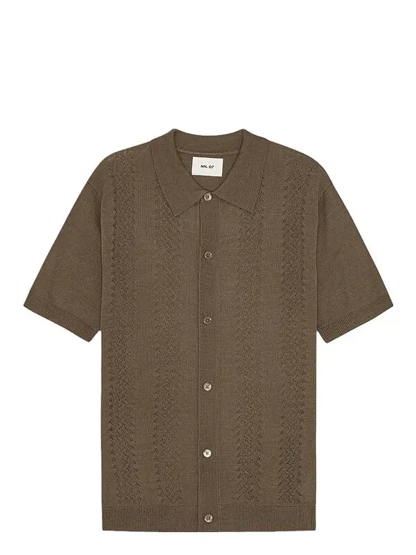 Nn07 Thor Button-up Cardigan Shirt - Mable Husk