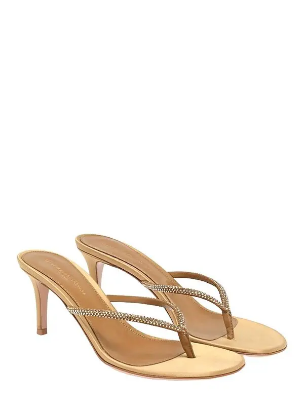 GIANVITO ROSSI India Thong - Gold Leather