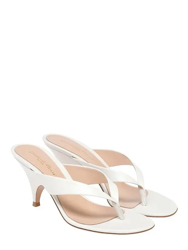 GIANVITO ROSSI Sofia Thong Sandals - White Calf Leather