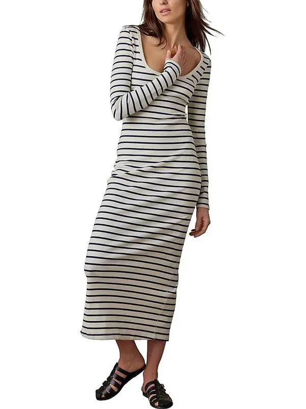 Faherty Brand Surfside Rib Maxi Dress - Salt Air S