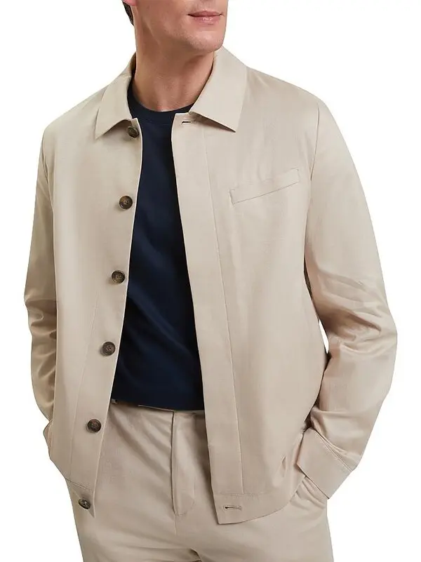 Ted Baker London Cotton Tencel Harrington Jacket - Taupe