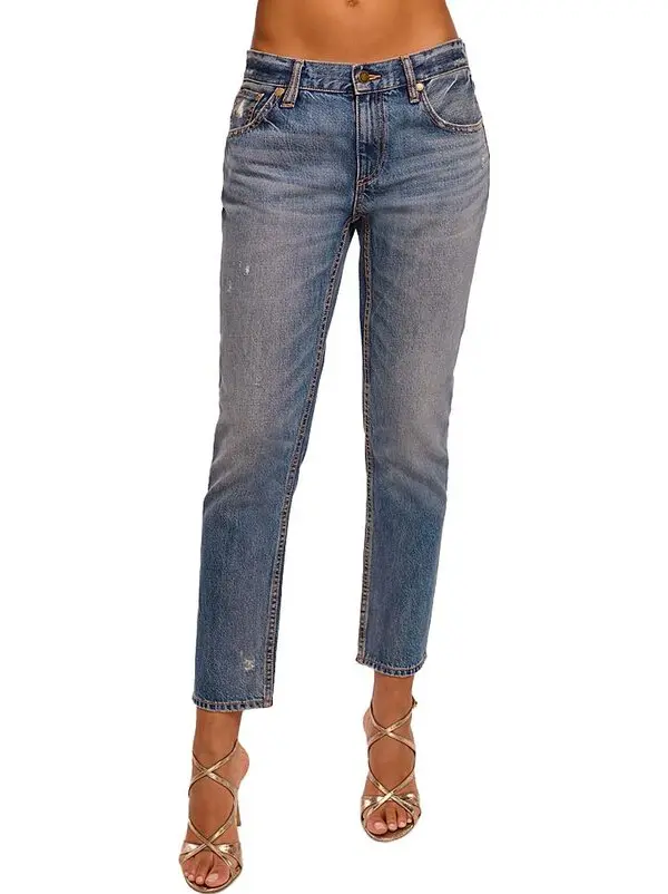Ramy Brook Milla Low Rise Straight Jeans - Distressed Vintage Wash