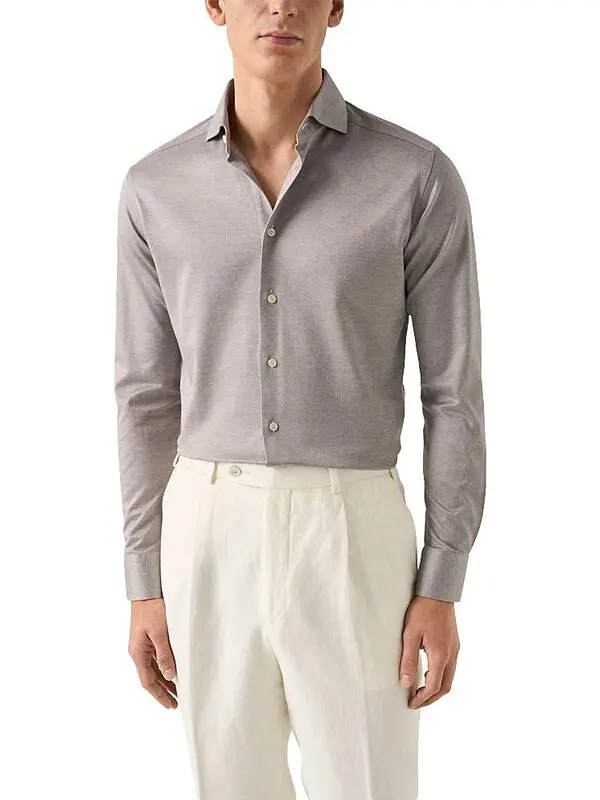 Eton Slim Fit Dress Shirt - Medium Brown