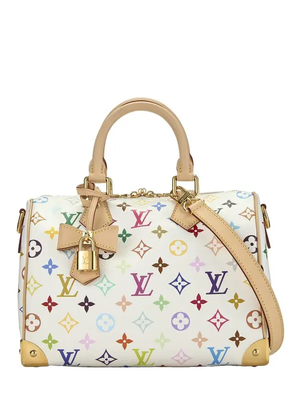 LOUIS VUITTON Takashi Murakami Monogram Multicolore Speedy Bandouliere 25 - White