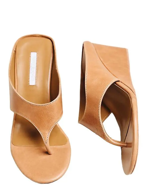 TONY BIANCO Swift Wedge Thong Sandals - Tan