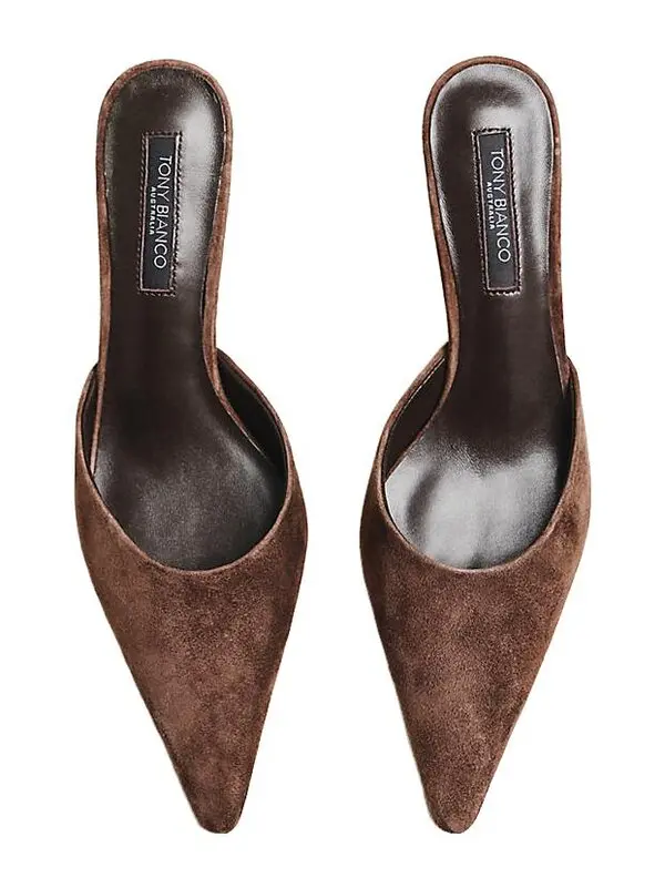 TONY BIANCO Sicily Pointed Toe Mules - Espresso