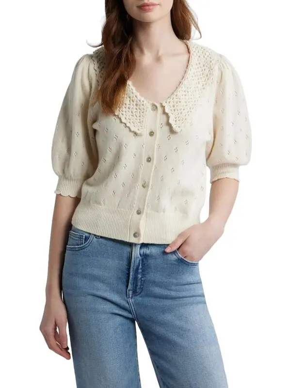 Rails Mindy Pointelle Cardigan - Ivory