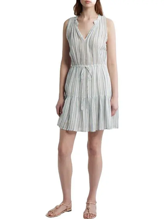 Rails Albany Stripe Tiered Linen Blend Dress - Windward Stripe