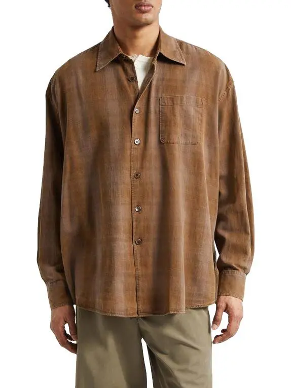 Our Legacy Borrowed Check Cotton Flannel Button-up Shirt - Dakota Flannel Check