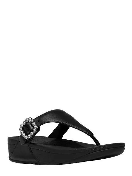 Fitflop Lulu Crystal-buckle Toe-post Sandals - All Black