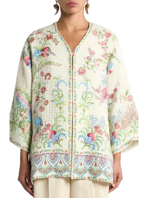 Etro Kesa Printed Cotton-blend Jacket - Print On White Base