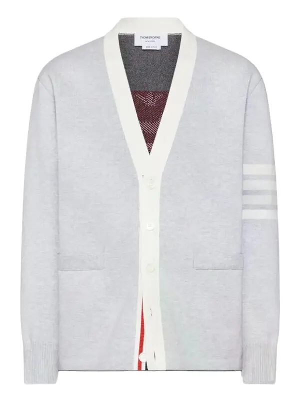 Thom Browne Intarsia-knit Cardigan - Grey