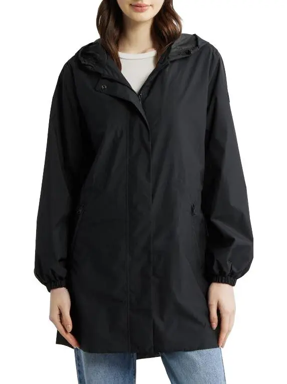 SAVE THE DUCK Fleur Water Resistant Hooded Raincoat - Black