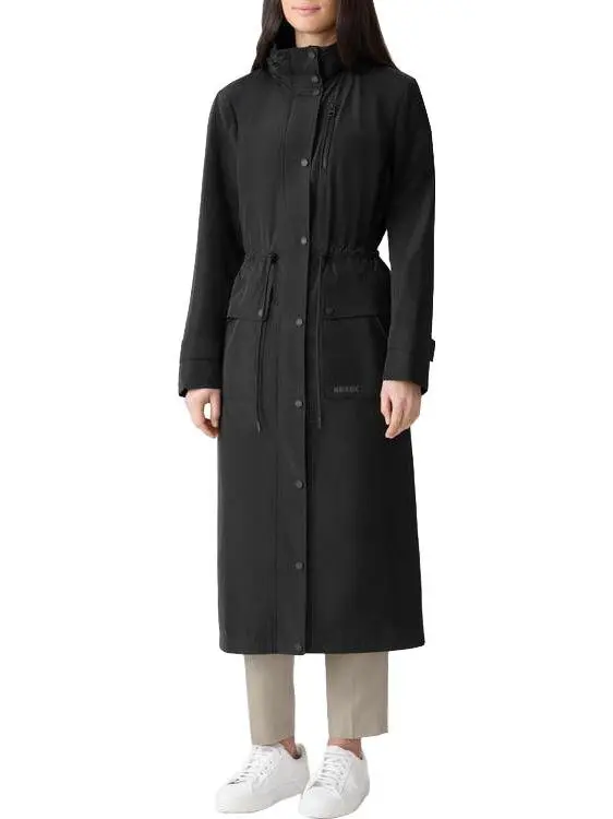 Mackage Magdalena Water Repellent Raincoat With Stowaway Hood - Black