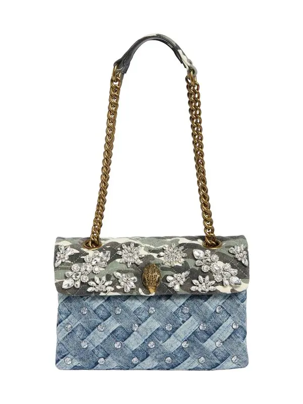 Kurt Geiger Kensington Crystal Denim Convertible Shoulder Bag - Denim Multi