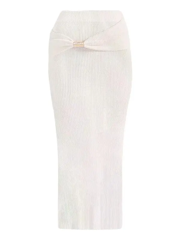 Manière De Voir Draped Maxi Skirt With Hardware Detail - Neutrals
