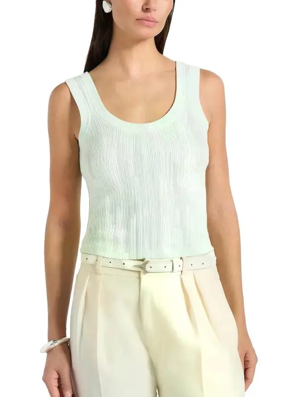 Manière De Voir Liane Ribbed Tank Top - Green