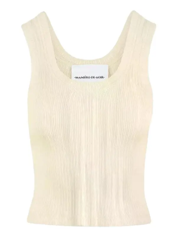 Manière De Voir Liane Ribbed Tank Top - Neutrals