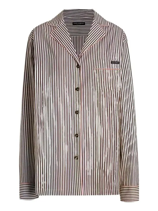 Dolce & Gabbana Striped Poplin Shirt - Brown