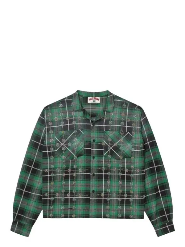 VALE FOREVER Grinch Gems Long Sleeve Flannel - Green