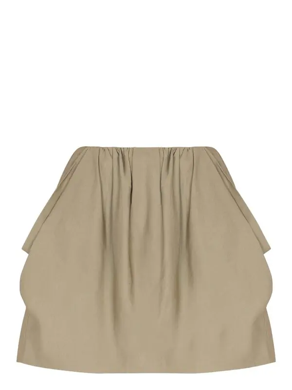 Balmain Cotton Poplin Balloon Mini Skirt - Green