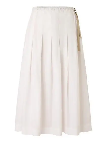 Soeur Amalia Pleated Midi Skirt - Blanc Casse